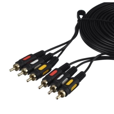 Кабель видео 3xRCA - 3xRCA GoPower 00-00027486 5.0m