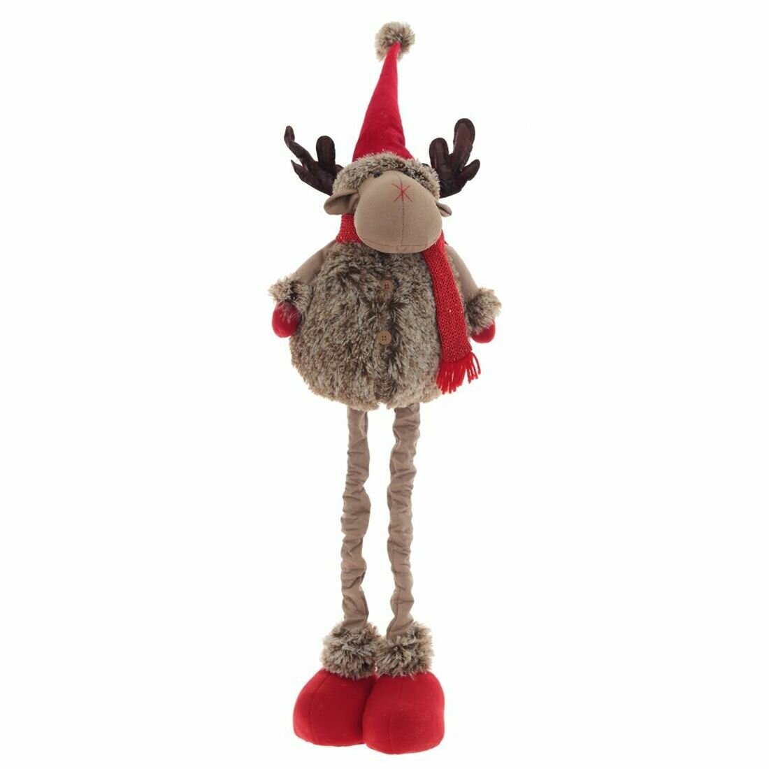 Игрушка набивная Олень (телескоп.), с колпаком L27 W20 H100см, разм. полк. Lп27 Wп20 Hп37см(тек)