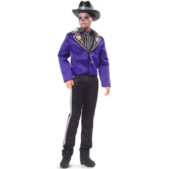 Кукла Barbie HJX15 Кен в маскарадном костюме и шляпе серия Dia De Muertos