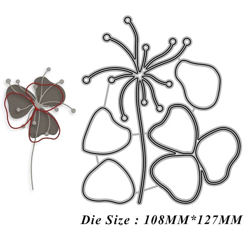 Металлические пресс-формы для скрапбукинга 26 видов цветов, растений и листьев 24