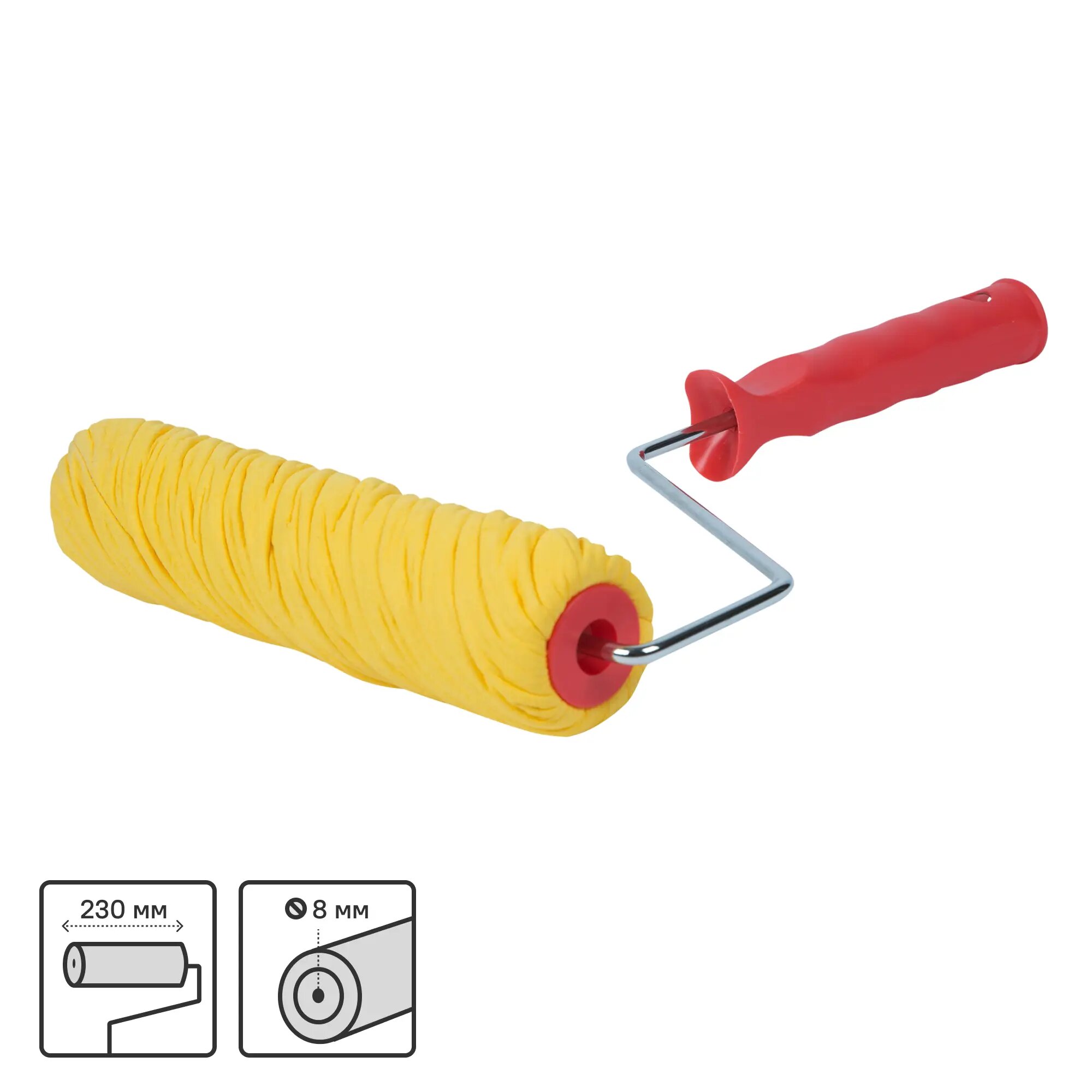 Pqtools Валик фактурный с эффектом Диагональ, 230 мм, диаметр бюгеля 6 мм для мастеров