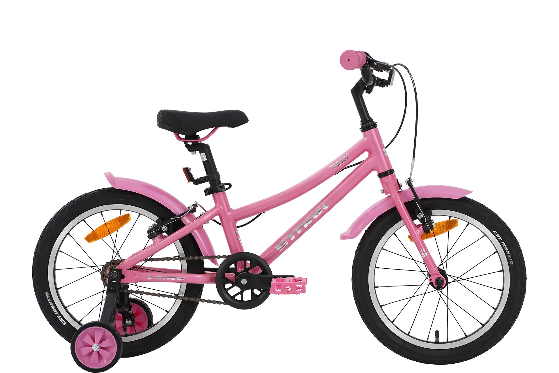 Велосипед Stark Foxy Girl 16 2025, розовый/серебристый