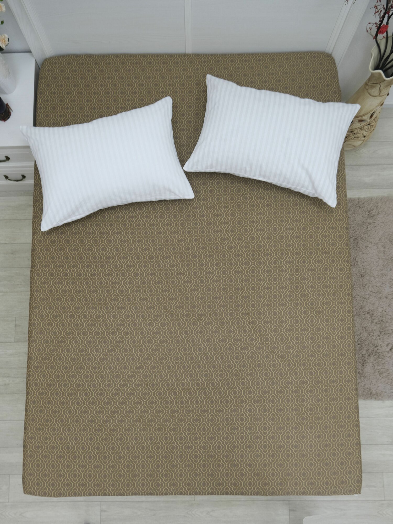 Kerimov GROUP простыня, на резинке, 140x200 см, 100% хлопок, бязь