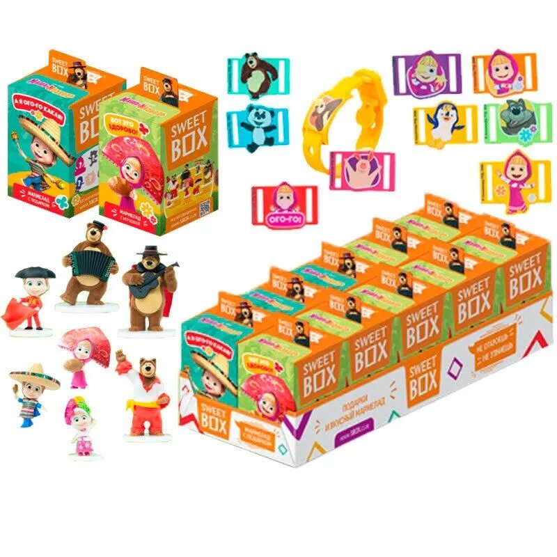 Мармелад Sweet Box с игрушкой Свит бокс, Маша и Медведь, 10 г х 10 шт