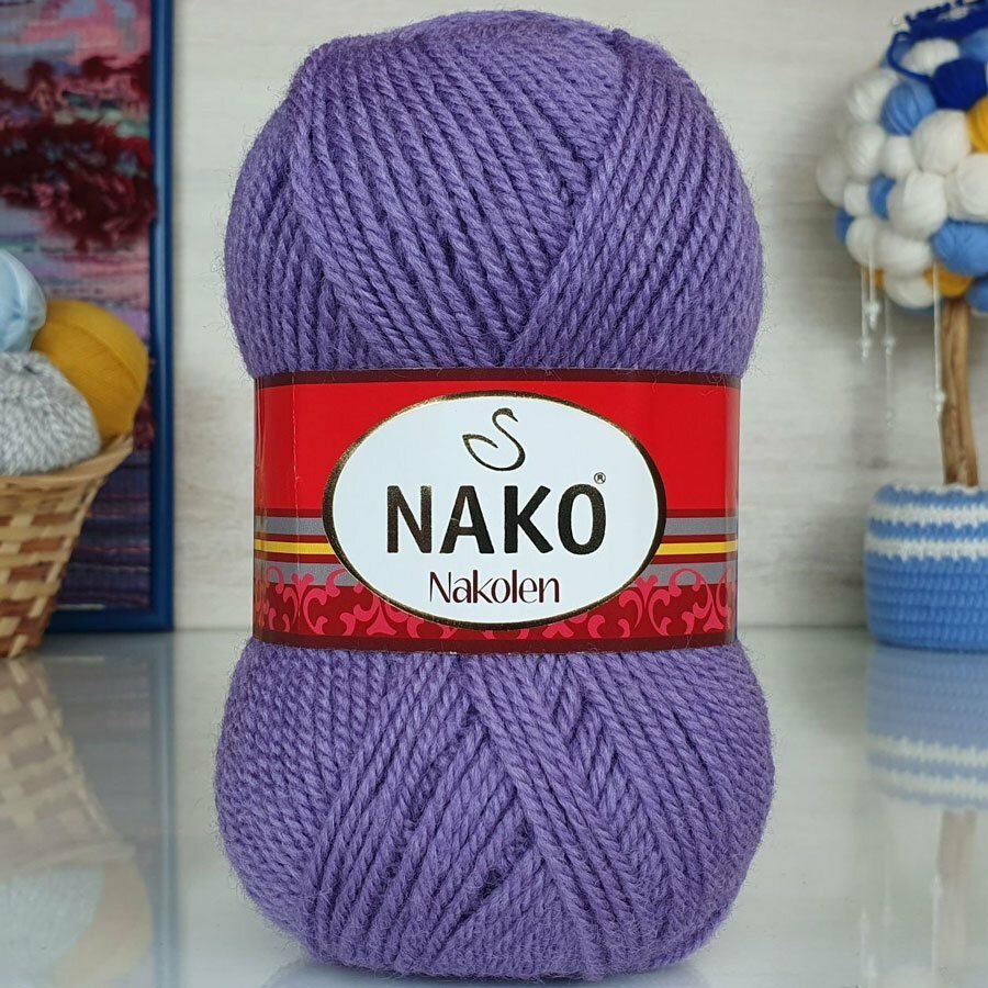 Пряжа Nako NAKOLEN 10423 сиреневый (5 мотков)