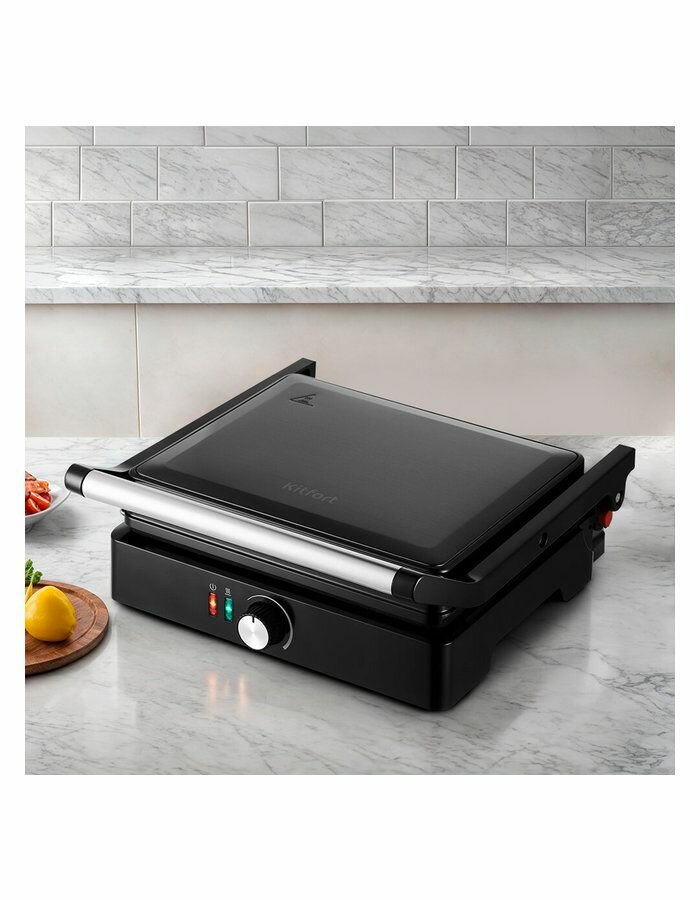 Электрогриль Kitfort КТ-3662, двусторонний, защита от перегрева, антипригарное покрытие