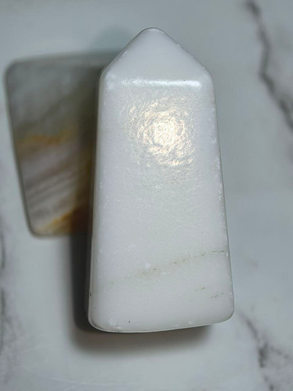 Амулет "Молочный кварц", белый, для очищения и просветления, стелла