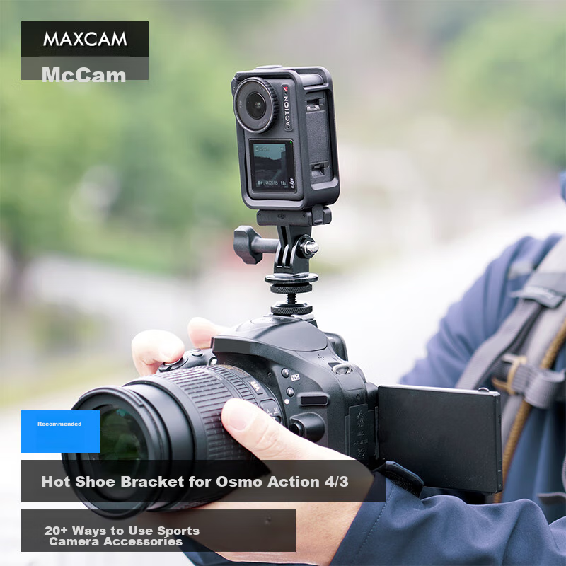 MAXCAM/Maisikamu, Suitable for DJI Osmo Action 5/4/3 Pro Action Camera, Hot Shoe And Cold Shoe Mounting Bracket Base Accessories