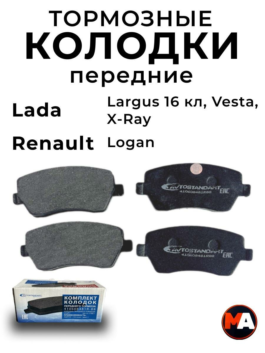 Передние тормозные колодки на автомобиль марки Ларгус 16кл , Логан , Веста, X-Ray