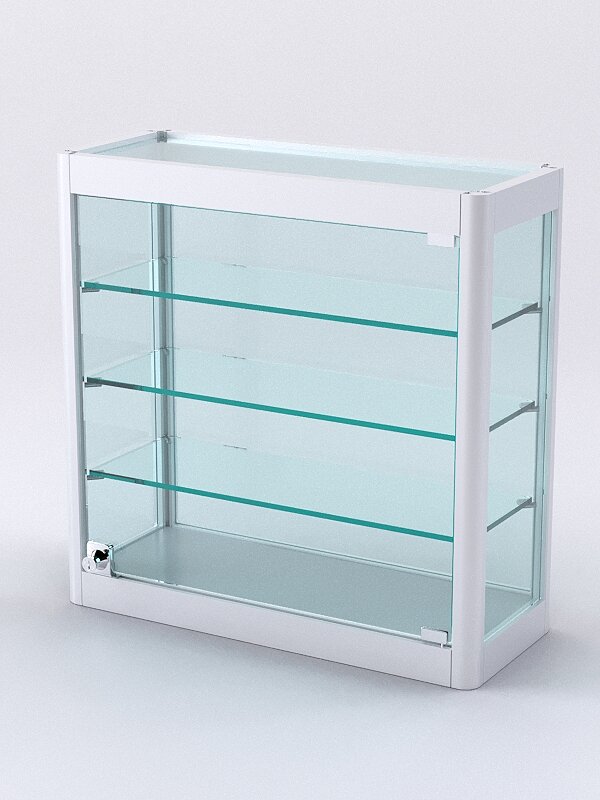 Витрина из профиля настольная "вайб" №4-3П-С-200 (задняя стенка Cтекло), Серый