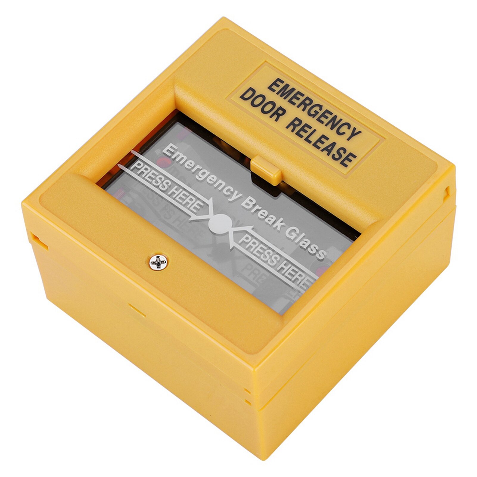 Кнопка аварийного выхода пожарной сигнализации с разбиванием защитного стекла, релизная кнопка сигнализации безопасности, однополюсная, для дверей выхода и аварийных дверей, материал огнеупорный, корпус из прочного пластика, размер 8.6*8.6*5.0см, вес