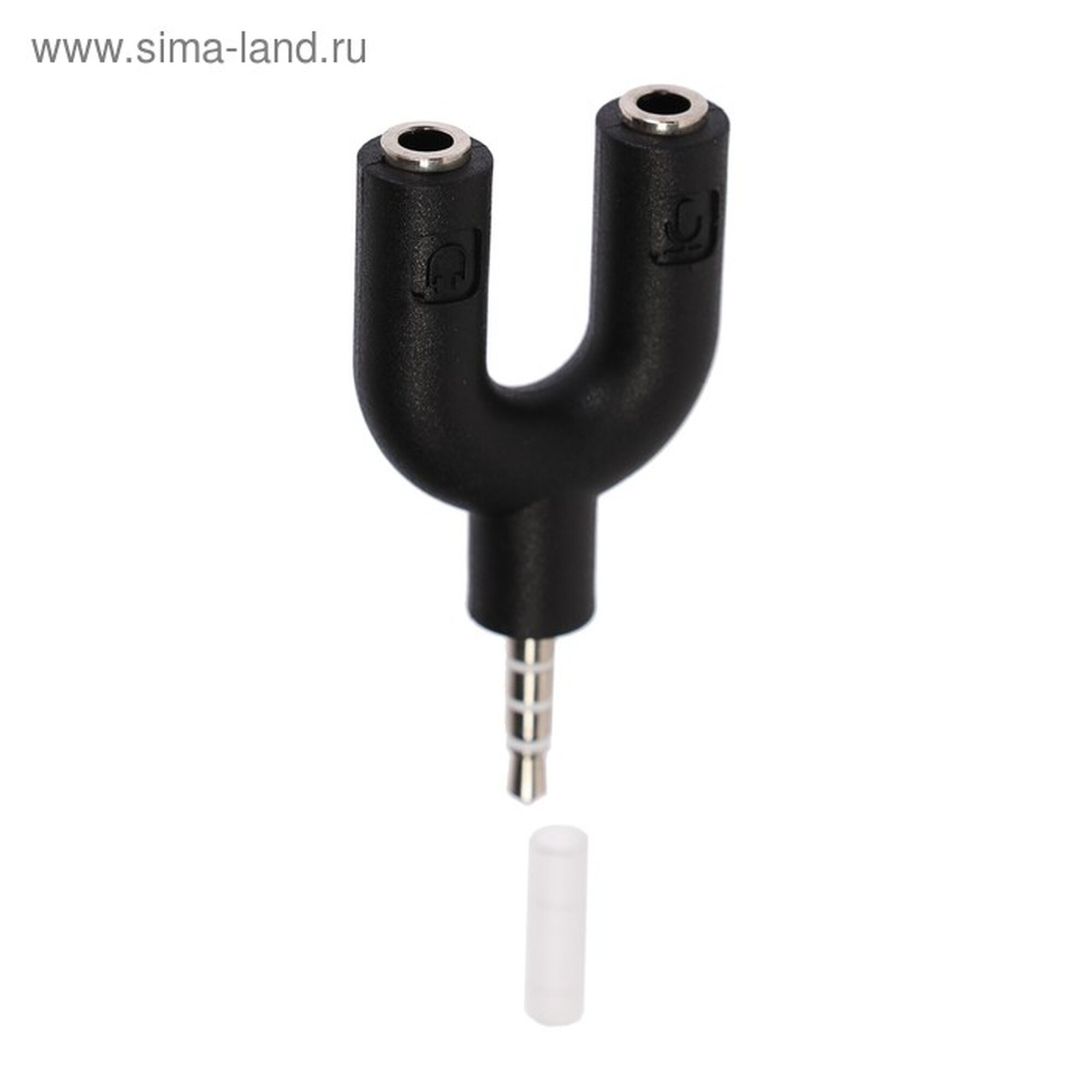Разветвитель Luazon, Jack 3.5 мм (4pin)(m)-2xJack 3.5 (3 pin)(f), для микро и наушников