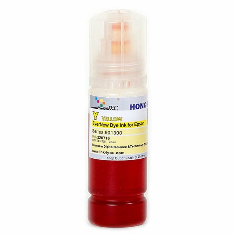 Чернила DCTec водорастворимые Epson L8050 EverNew Yellow (желтый) 70 мл с ключом