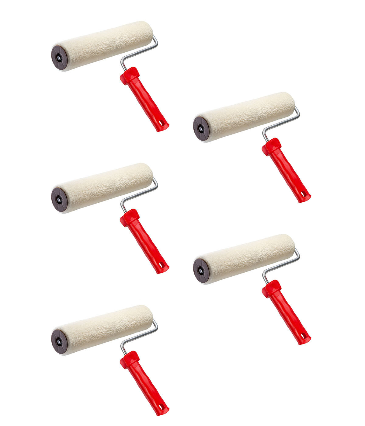 Валик натуральный мех 250 мм d45 мм ворс 4 мм для водной и алкидной основы с ручкой Wood (5 шт.)