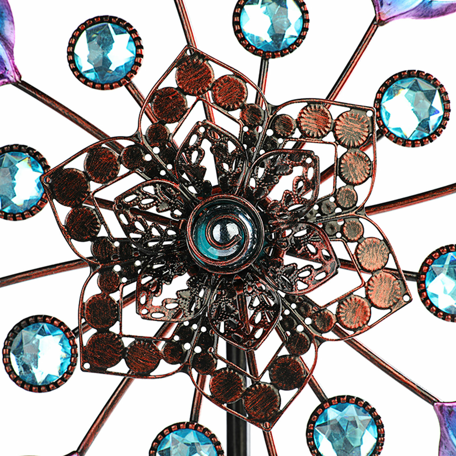 Садовый декор Ветряные вертушки Водонепроницаемые устойчивые к ультрафиолетовому излучению металлические уличные ветряные вертушки для патио-лужайки