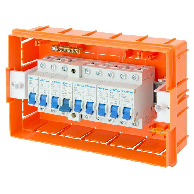 NILSON встроенный распределительный щит на 9 модулей IP40 черный/оранжевый корпус