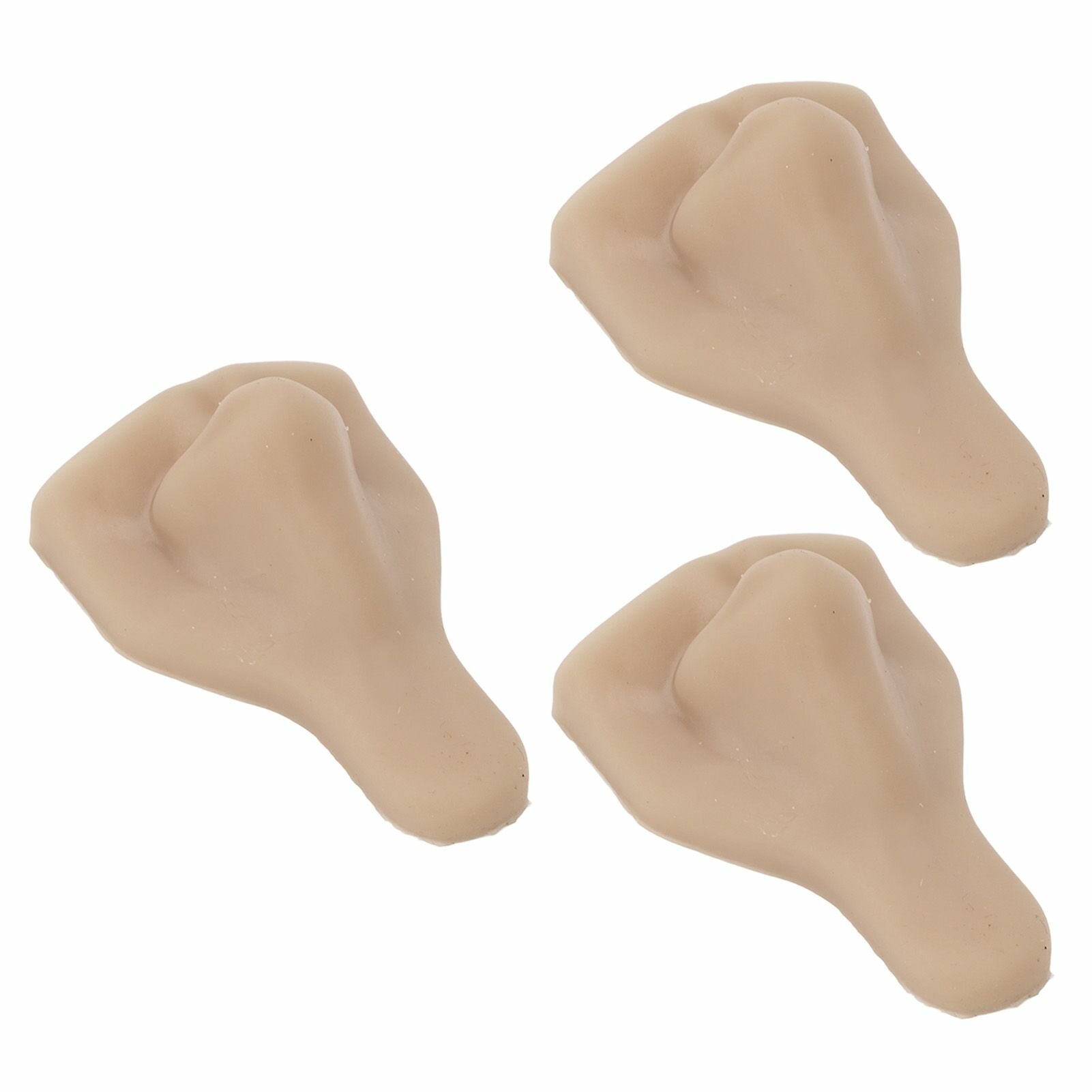 3 шт. силиконовых моделей носа для практики, мягкие и гибкие, 76x55x40 мм, идеальны для начинающих пирсингистов и студентов-медиков