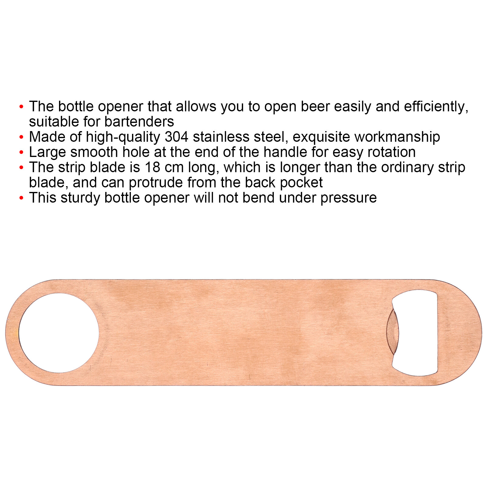 Открывалка для бутылок, утолщенная открывалка для пивных бутылок из нержавеющей стали для баров, барменов, домашнее хозяйство, розовое золото
