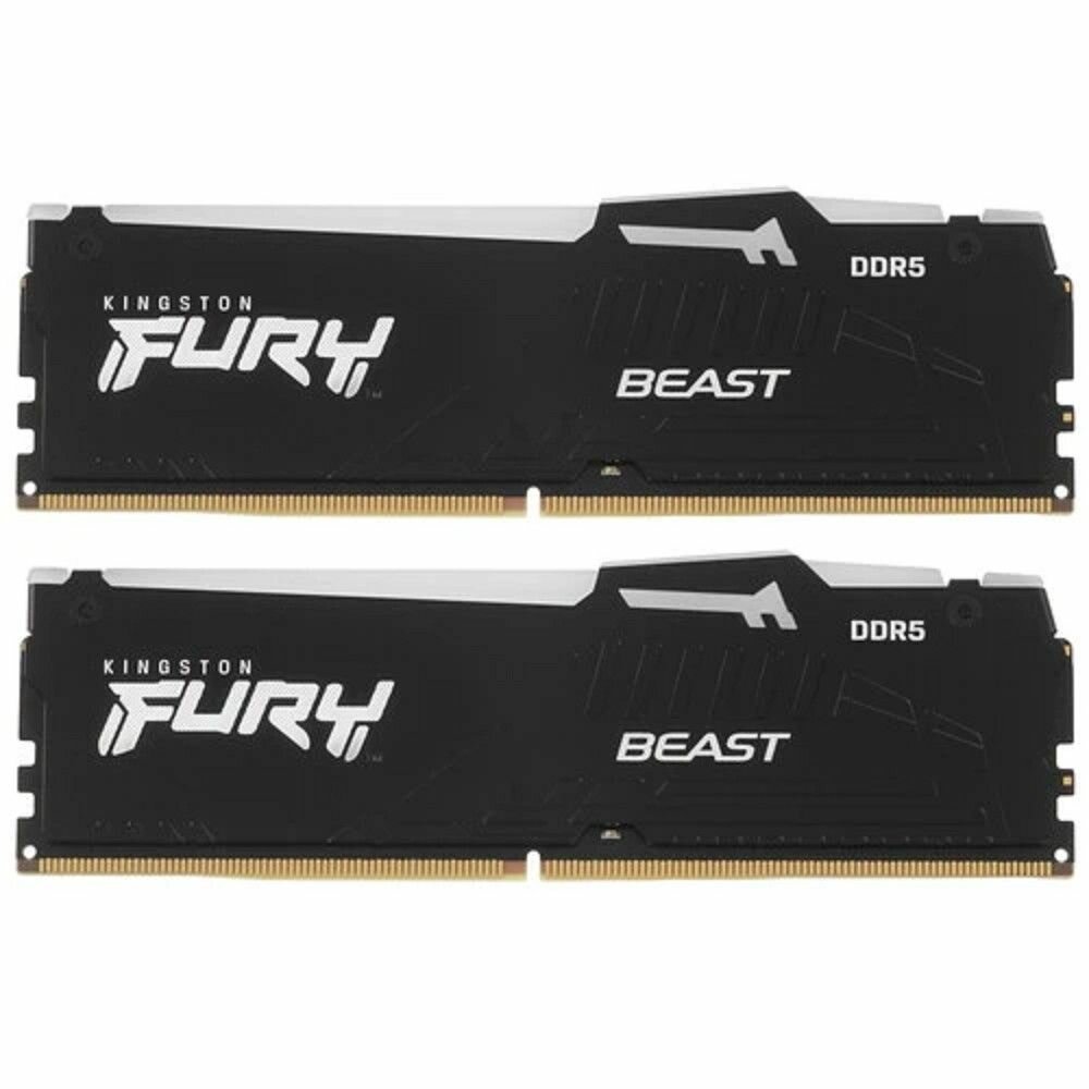 Kingston Модуль памяти 16GB 6000MT s DDR5 CL30 DIMM Kit of 2 FURY Beast RGB EXPO KF560C30BBEAK2 - 16
