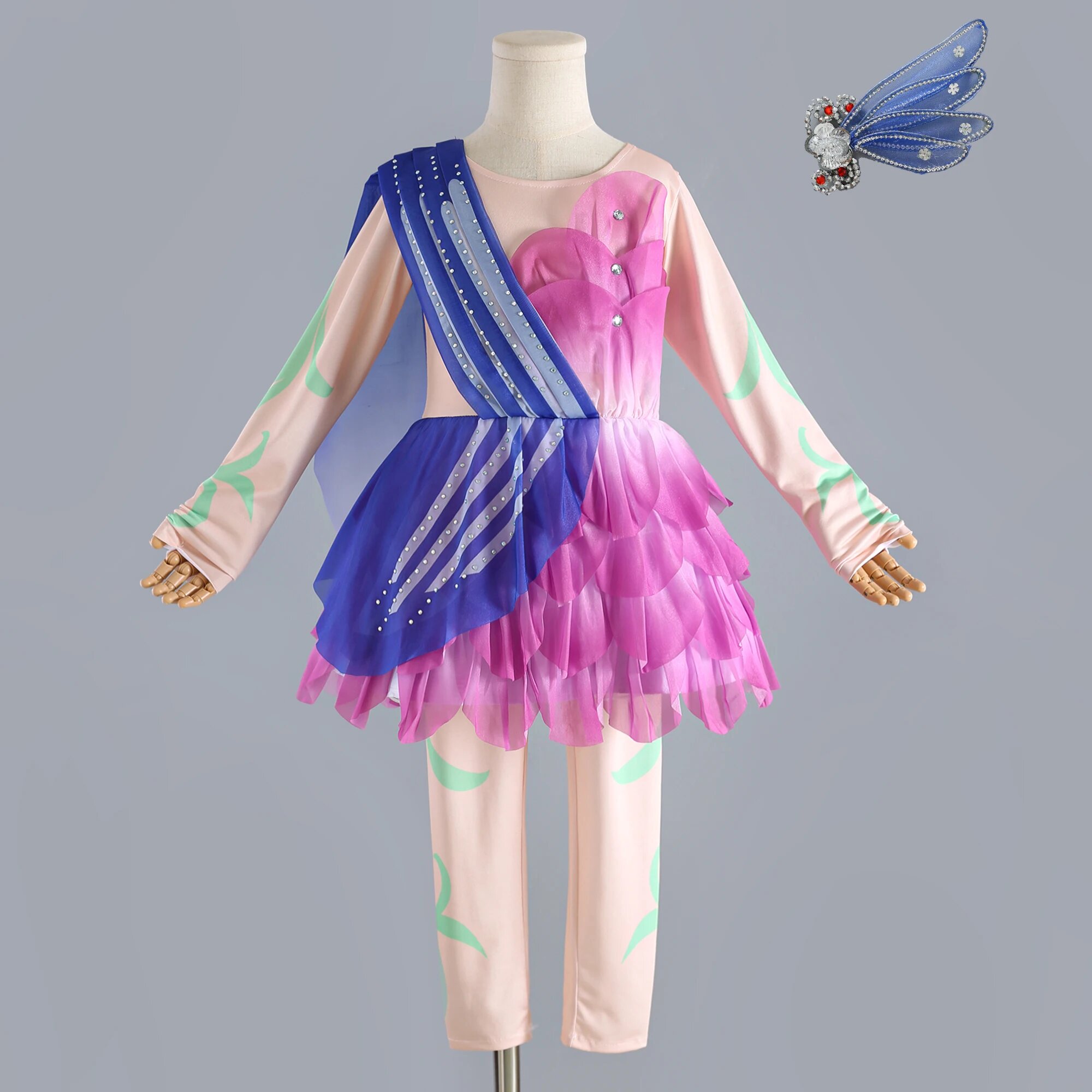 Танцевальный костюм Бабочка Bueifet для девочки 130 CM, ClothesHeadwear