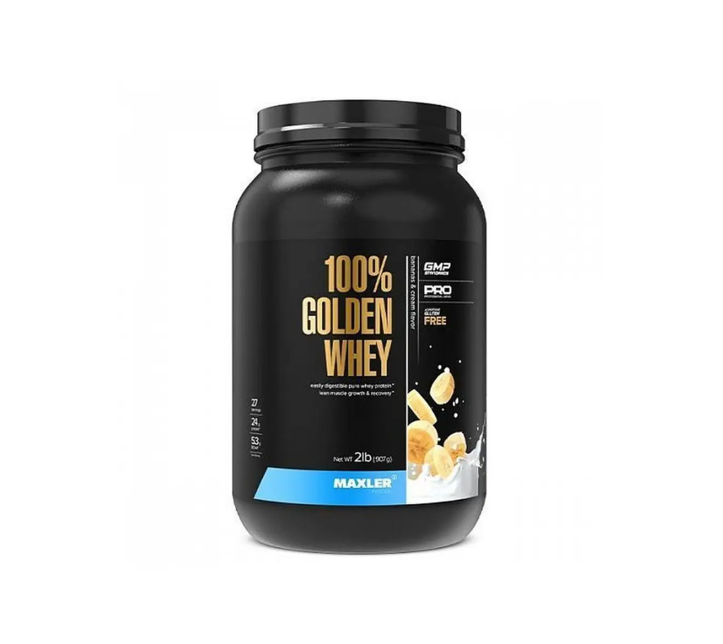 Сывороточный протеин Maxler 100% Golden Whey 907 г (Банановый крем)
