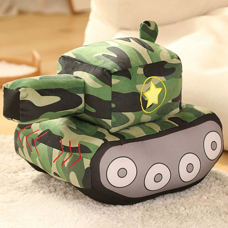 Мягкая игрушка-танк, кукла-машинка, милая мягкая игрушка, большая подушка для детей, кукла для сна для мальчиков,
