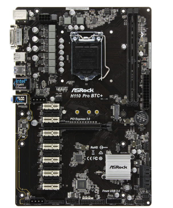 Материнская плата Socket 1151 ASRock H110 Pro BTC+, x2 DDR4