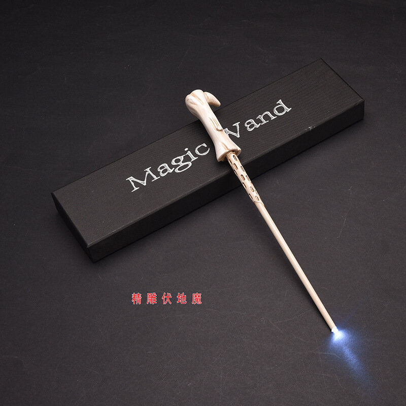 Волшебная палочка Гарри Поттера с батарейным питанием, светодиодная подсветка, сменная батарея, белая подсветка, изысканная резная волшебная палочка