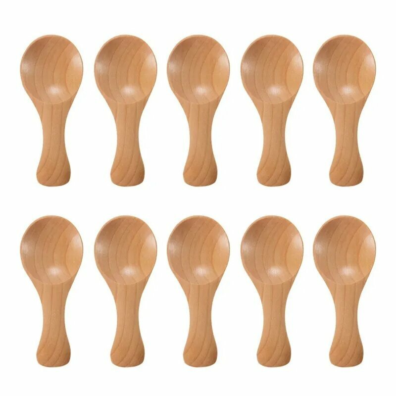 Ложка чайная деревянные мини-ложки 10 предм. светло-бежевый