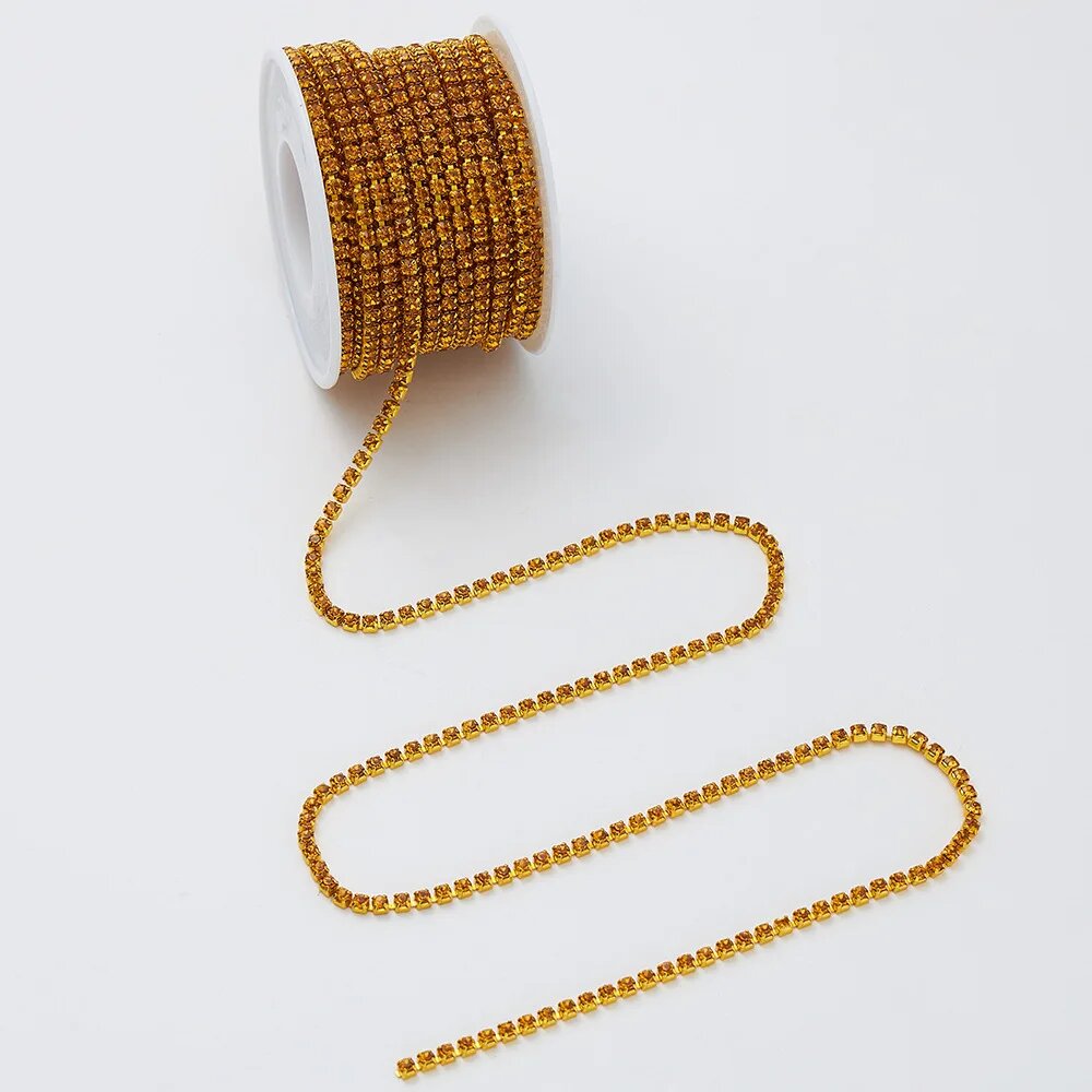 Цепочка из страз Topaz SS6-2mm, 0.9м