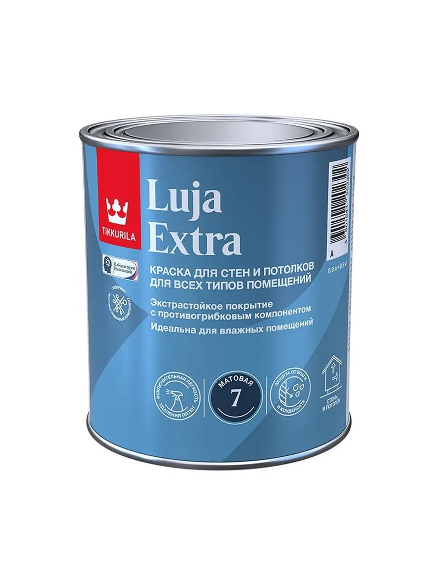 Краска Tikkurila Tikkivala Luja Extra, матовая, экстра-стойкая, 0,9л
