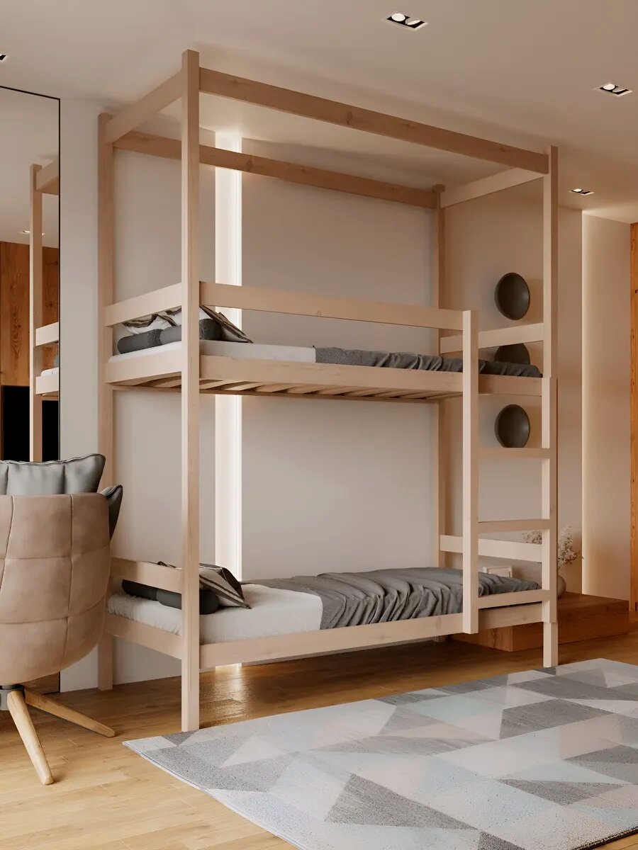 Двухъярусная кровать Noviron "SLIDE", дерево, 70х170 см, для детей