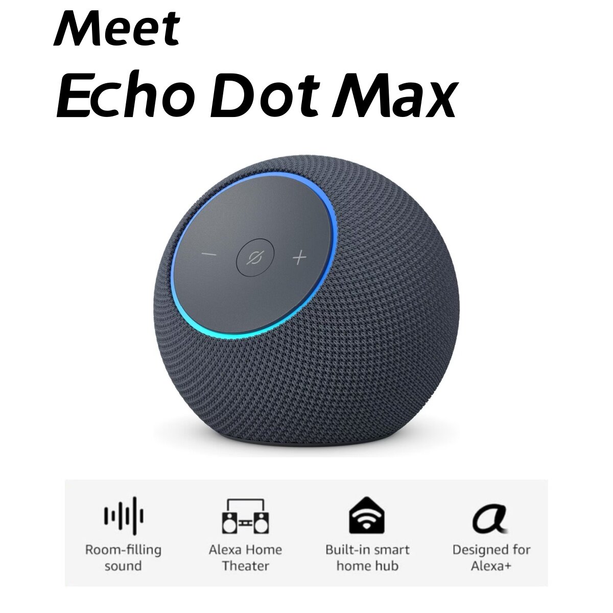 Умная Колонка Echo Dot Max Пятое поколение Alexa+ (Алекса) — Grey