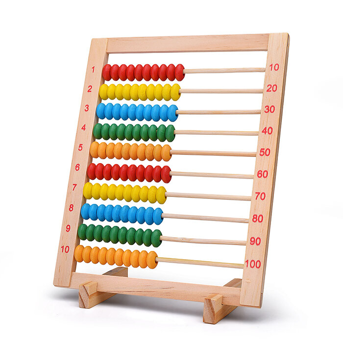 Счеты Oubaoloon 10 рядов, деревянные, разноцветные D2253