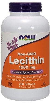 Lecithin 1200 mg NOW (200 гелевых капсул)