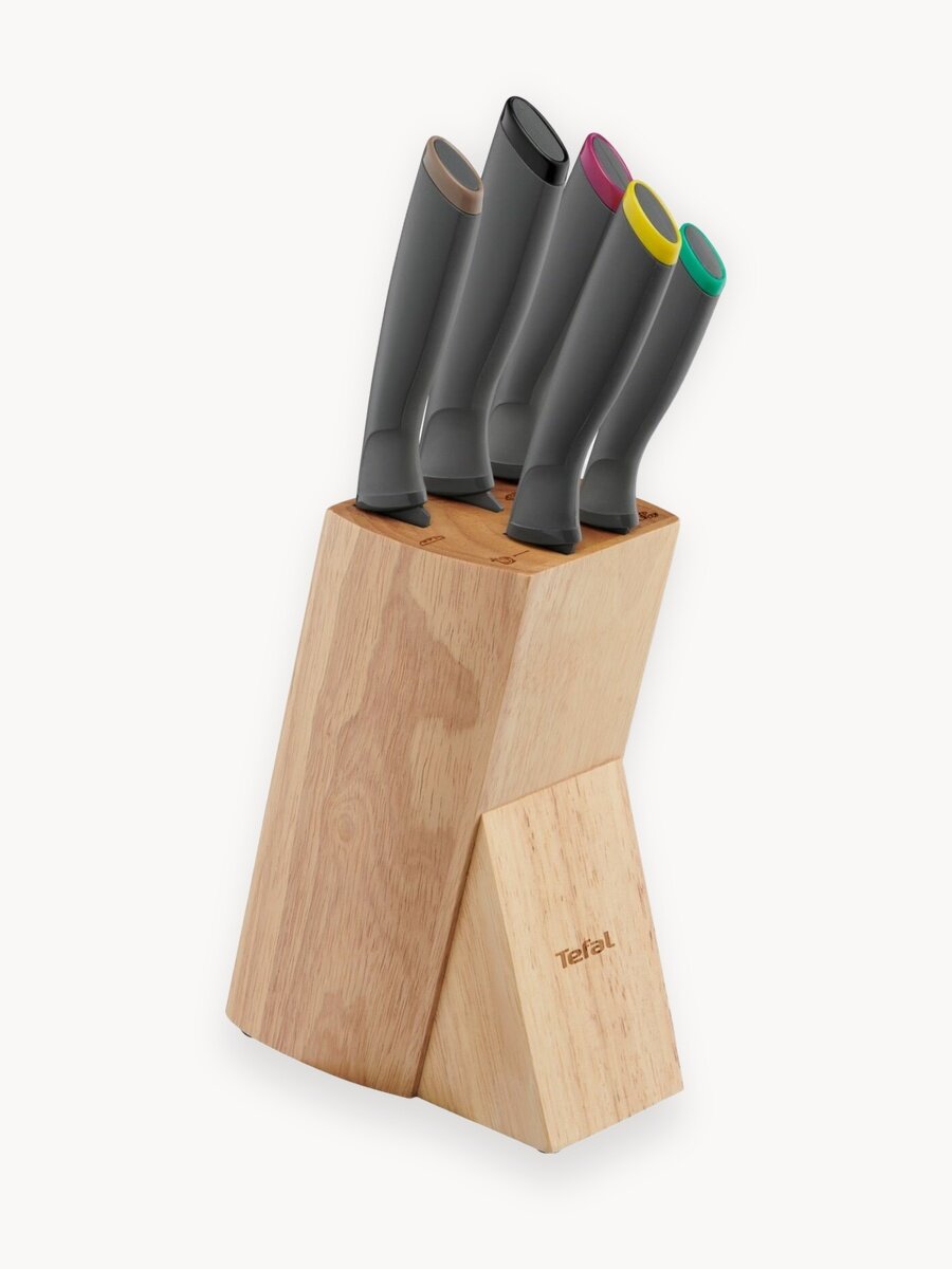 Набор ножей кухонных на подставке Tefal Fresh Kitchen K122S504, 5 ножей