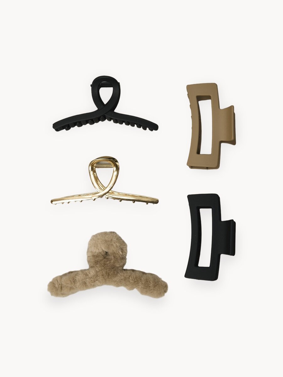 Крабики для волос средние и большие, набор аксессуаров для женщин, 5 штук