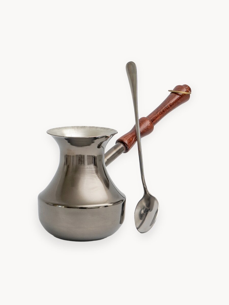 Турка для кофе Korgy медная джезва 390 мл с ложкой в надежной упаковке