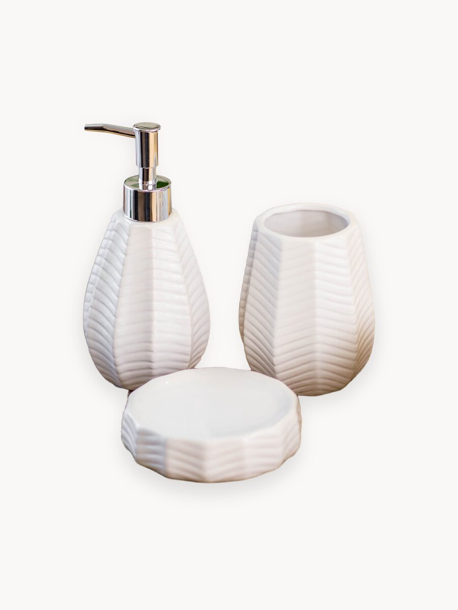 Набор для ванной "Kansas" ND Play (диспенсер, стакан, мыльница), керамика