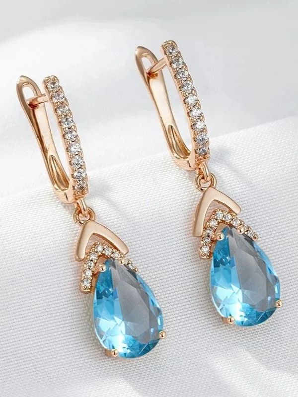 Серьги, фианит, искусственный камень, золотой, зеленый — фото 1