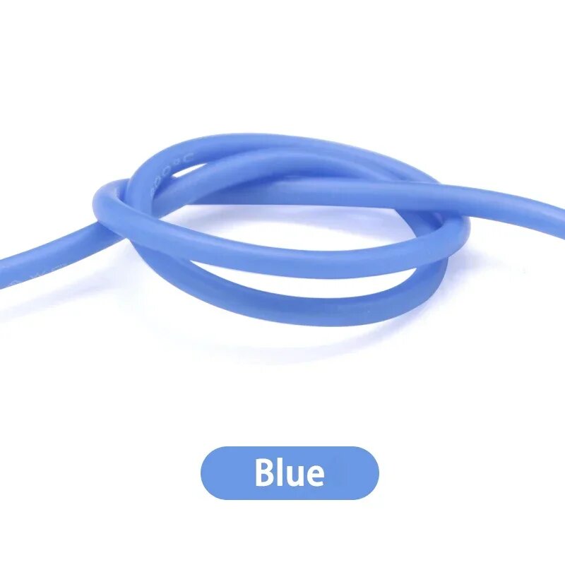 Термостойкий силиконовый кабель 1/5 м UL Silicone wire 26 AWG, Синий, 1m