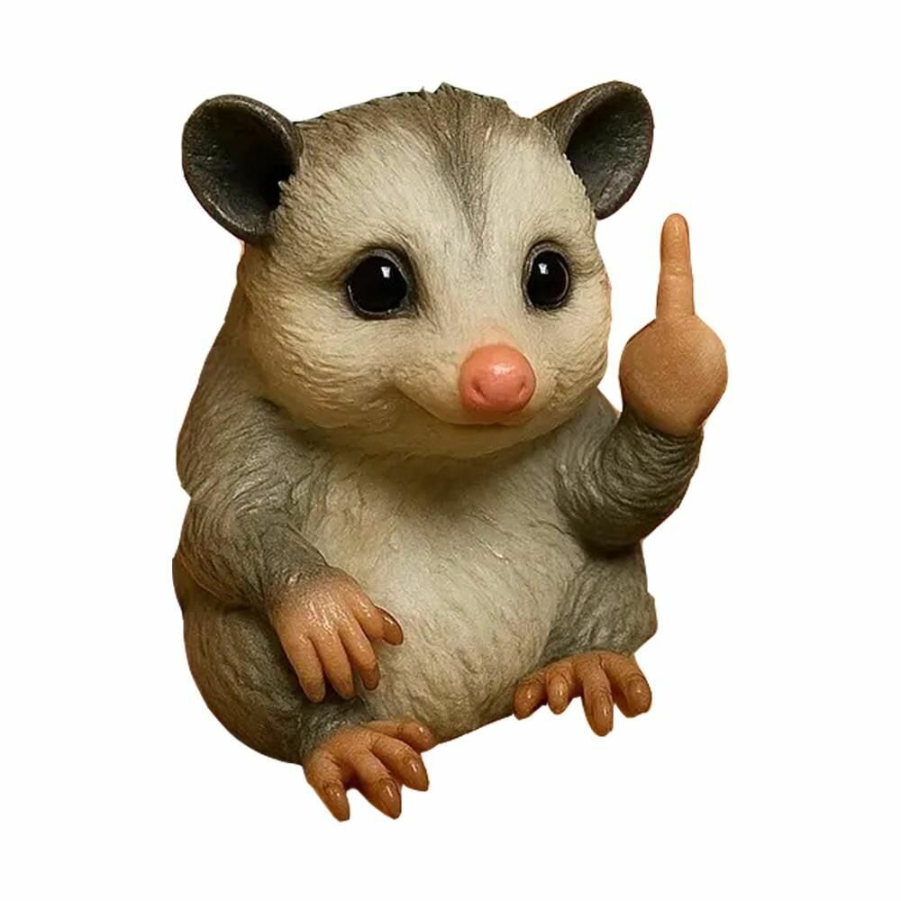 Смешная мини-статуэтка животного с жестом "средний палец" из смолы, фигурка кота для декора дома, сада или офиса, оригинальный подарок