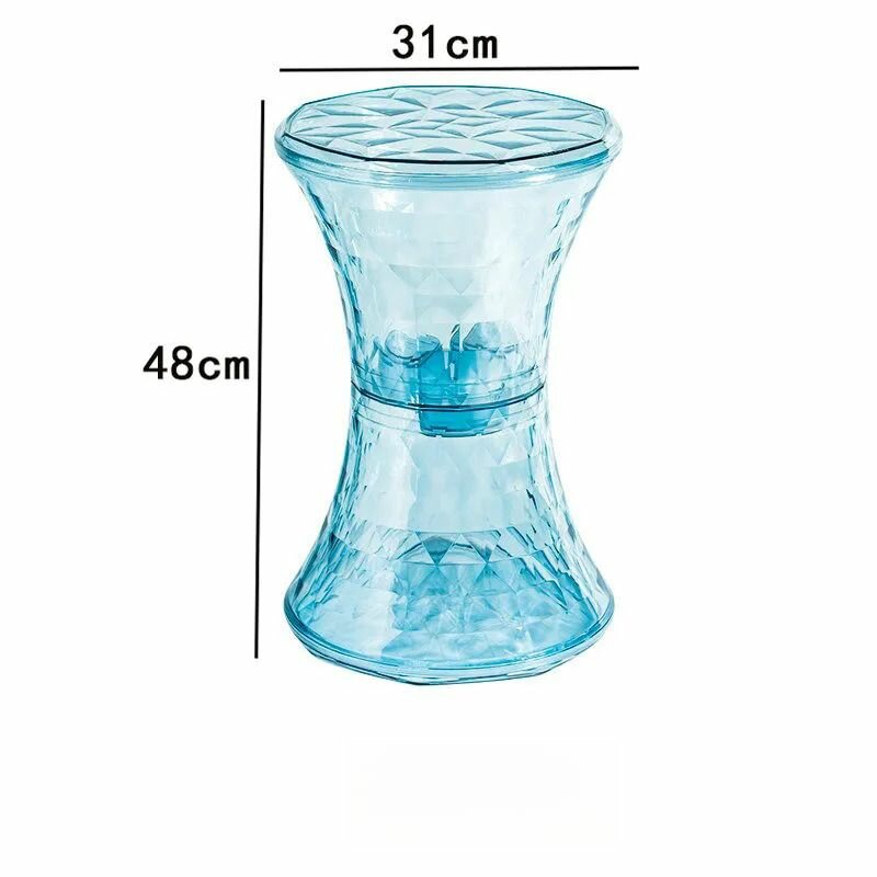 Табурет "Небесно-Голубой", ар-деко, без каркаса, ABS-пластик, акриловый наполнитель