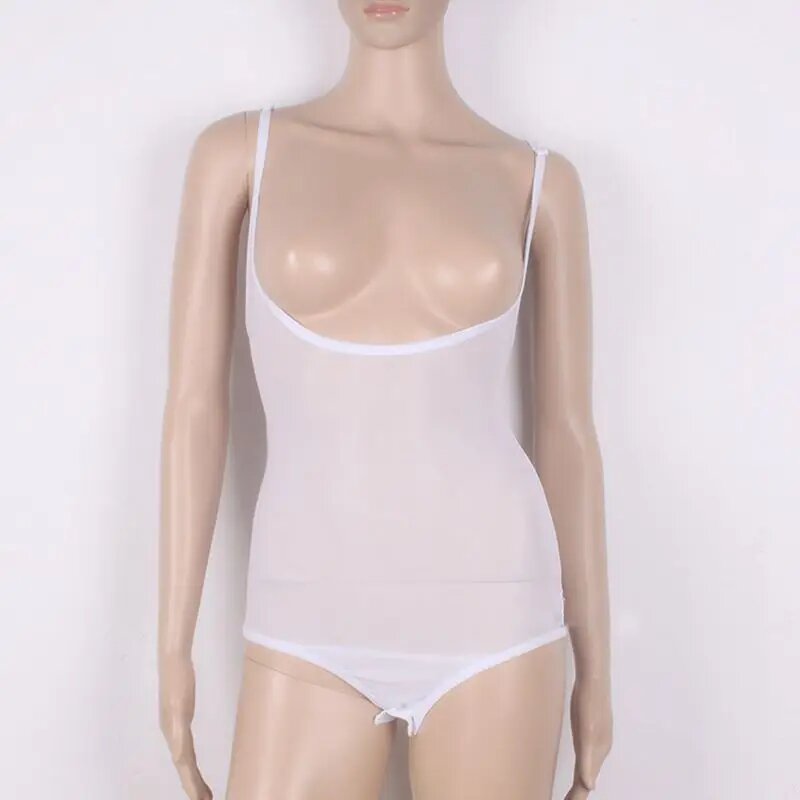 Женское танцевальное Боди без рукавов, эластичный сетчатый топ, Один размер, Белый, white