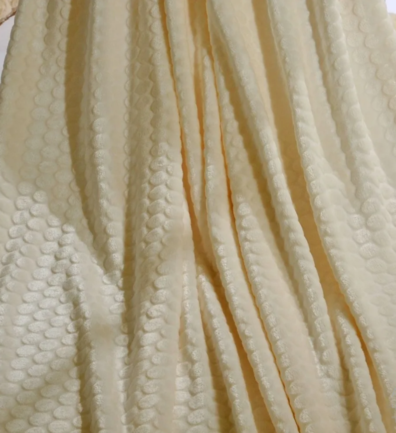 Плед "Уют" Велсофт 2 спальный 180х200 см от Валетекс кремовый