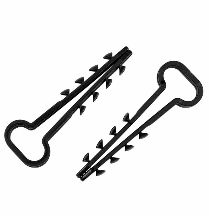 Дюбель-хомут REXANT для плоского кабеля 6-12 мм черный 100 шт