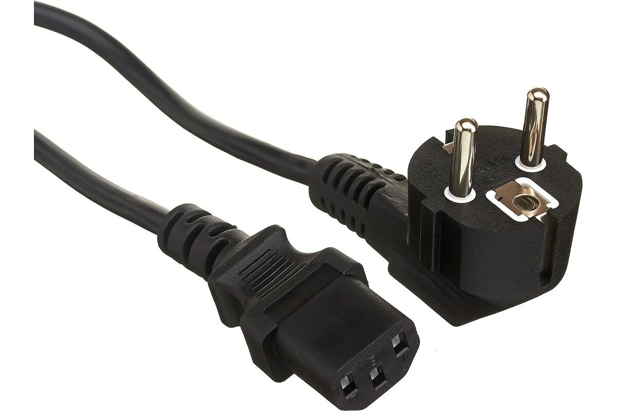 ExeGate Special PC-3S Евровилка угловая Schuko-C13 3х0.75 CCA кабель питания черный 3 м