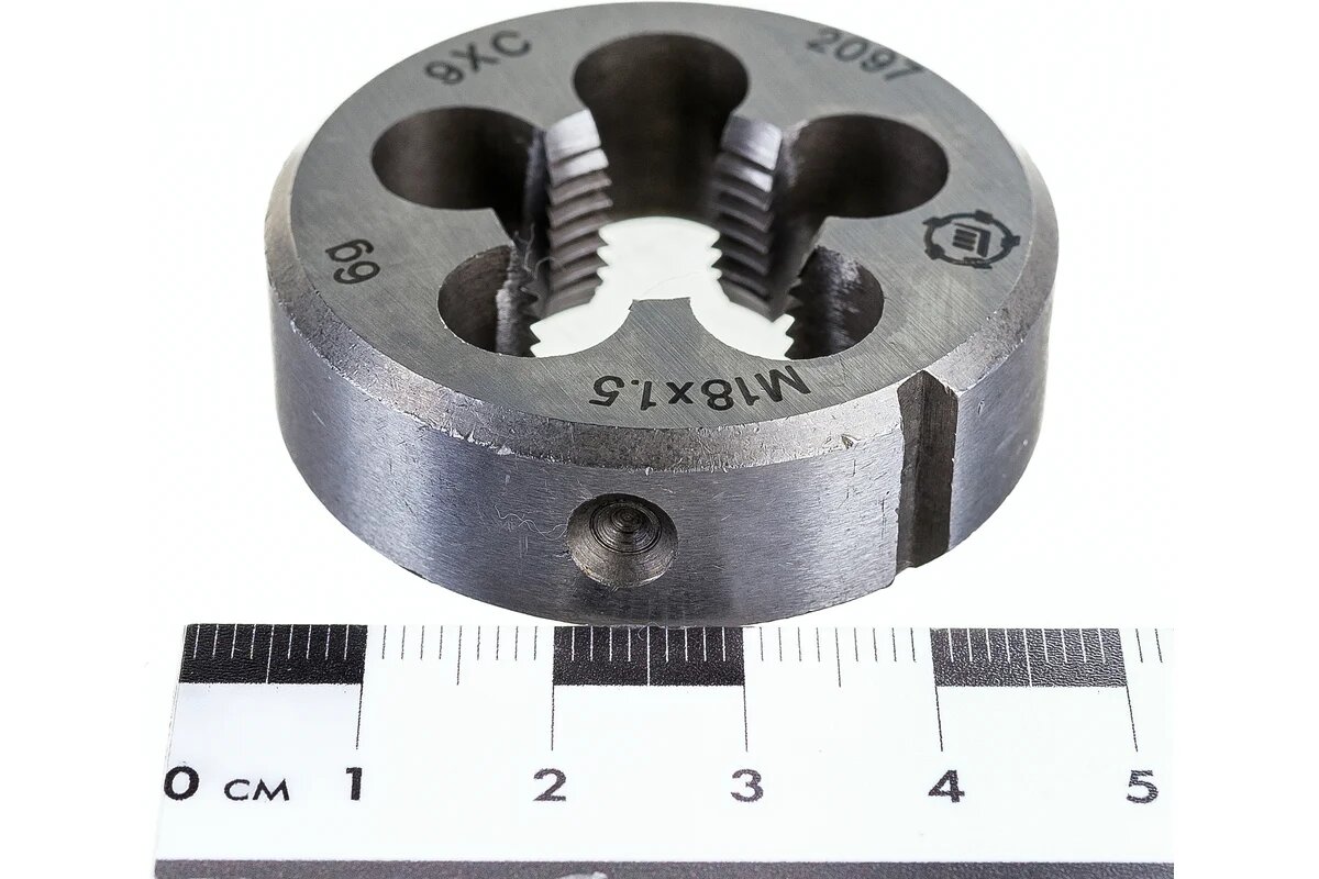 Плашка резьбовая М18x1.5 из стали 9ХС Туламаш 57910 для точной нарезки резьбы