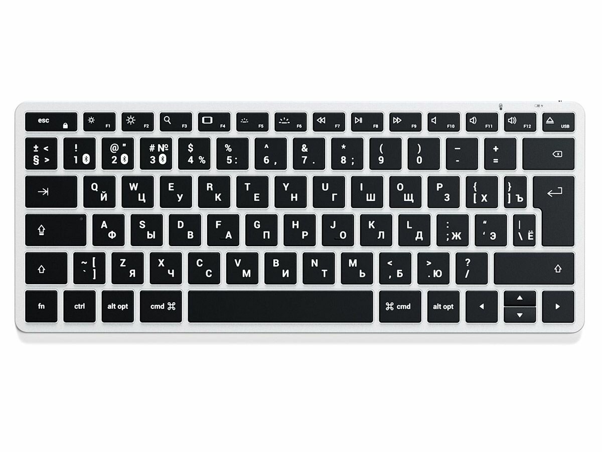 Клавиатура беспроводная Satechi Slim X1 Bluetooth Backlit Keyboard, Bluetooth, Серебристый ST-BTSX1S-RU