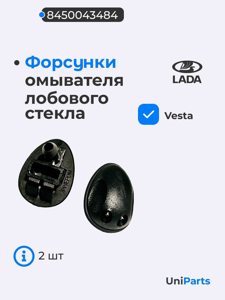 Жиклеры / Форсунки 2 шт. омывателя лобового стекла для Лада Веста NG АвтоВАЗ
